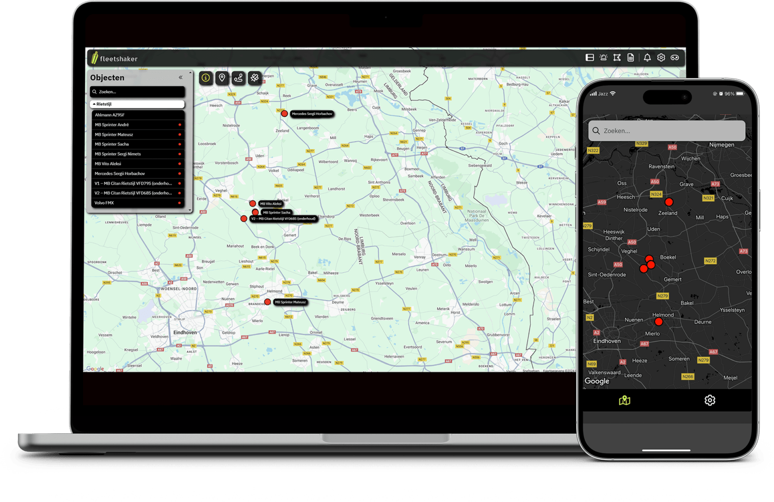 #1 Fleetshaker track & trace van voertuigen en materieel