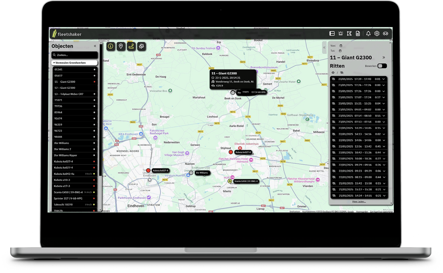 #1 Fleetshaker track & trace van voertuigen en materieel