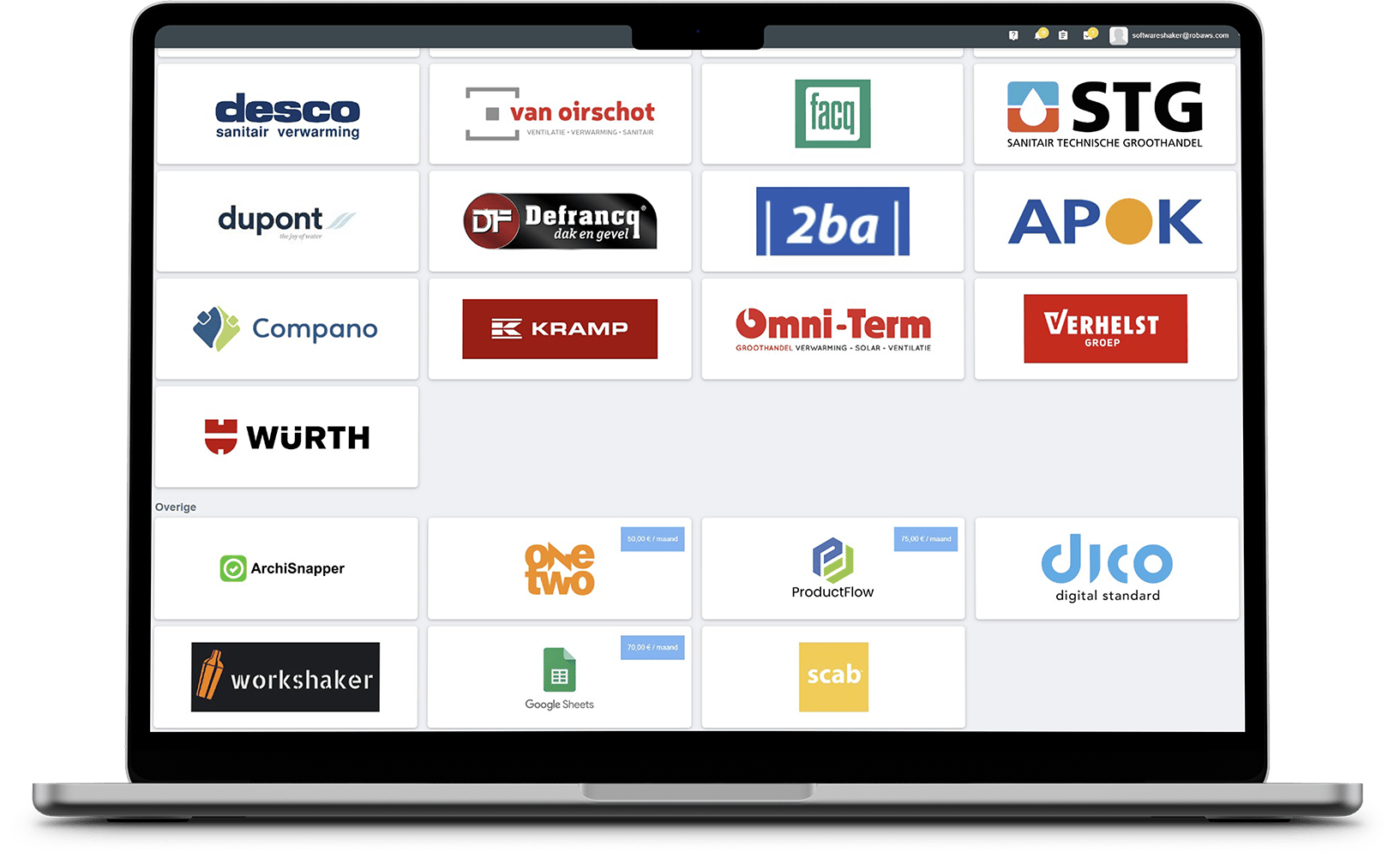 Robaws integraties - Softwareshaker