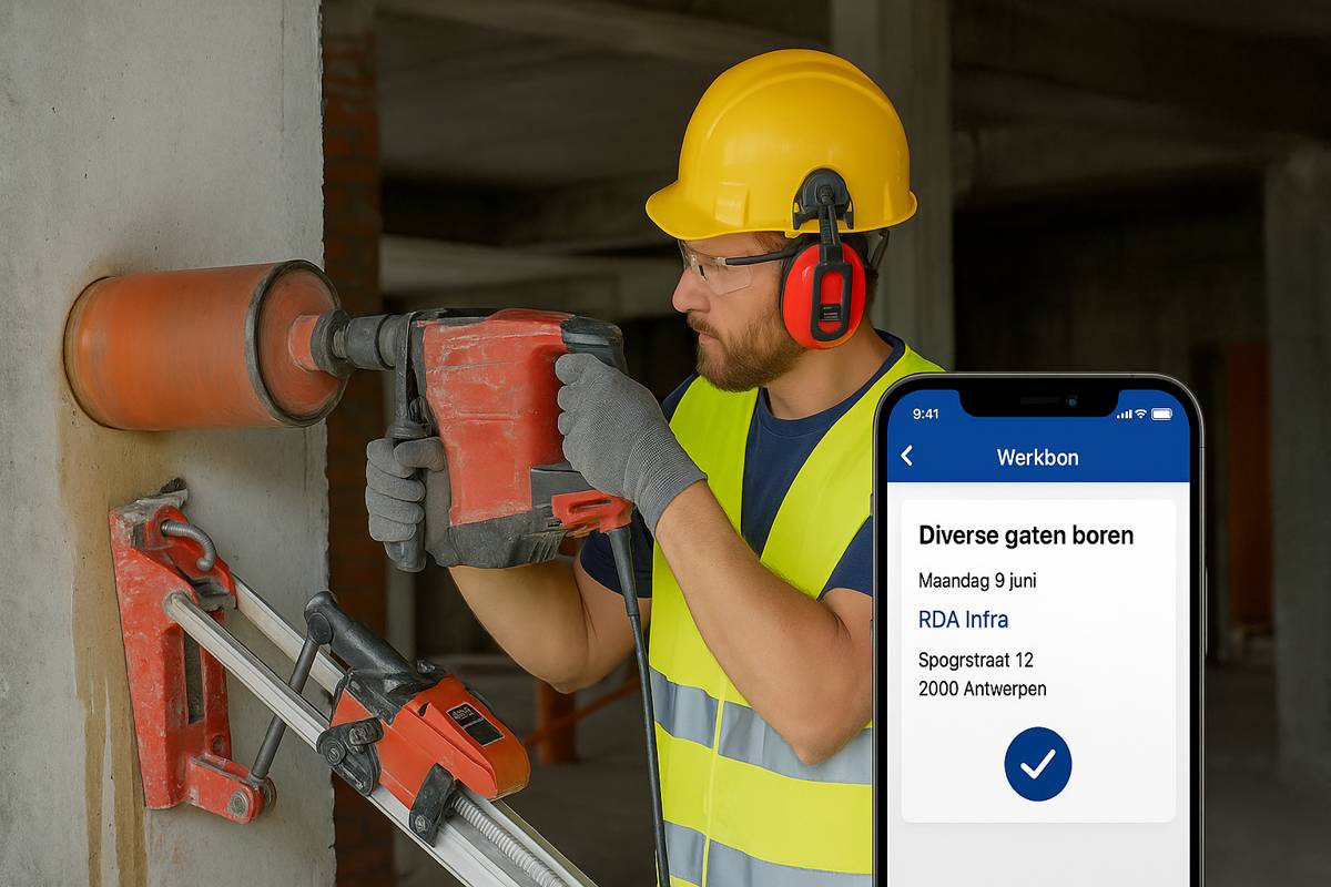 Robaws en de werkbon app voor betonboring